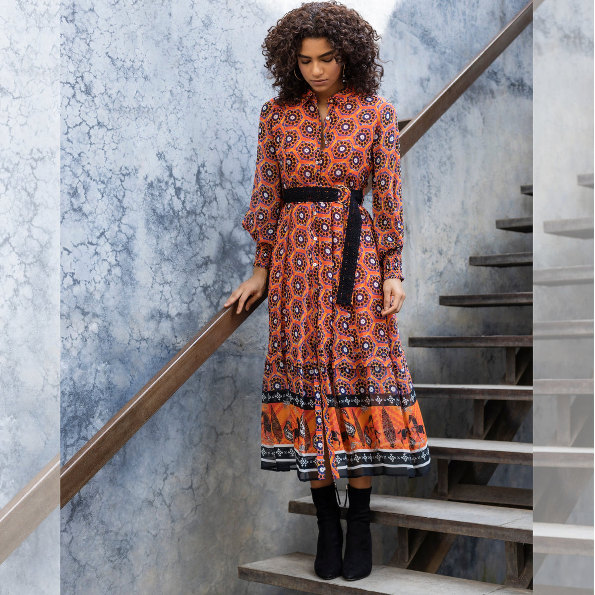 June Dress - Orange – EMILY LOVELOCK